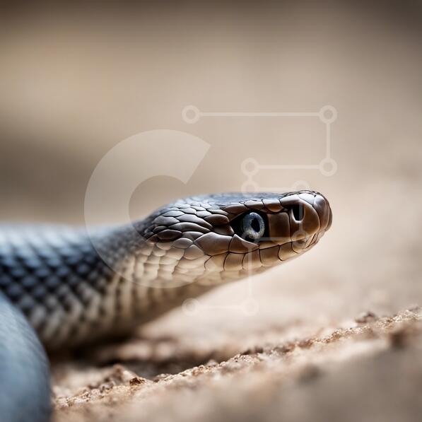 Close-up of a Black Mamba Snake's Head stock photo | Creative Fabrica