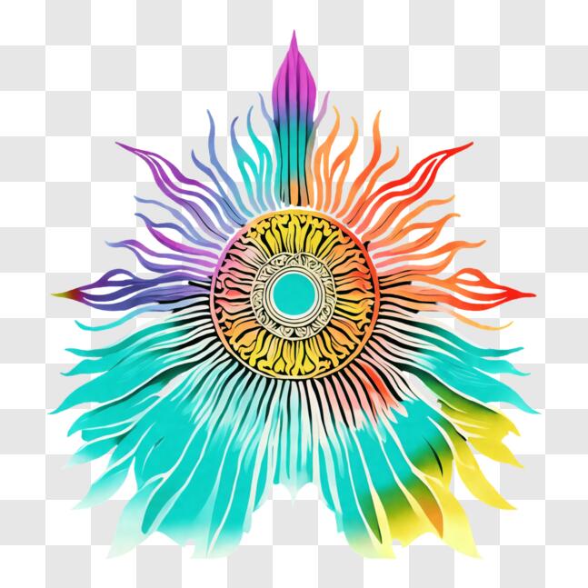Download Colorful Sun with Eye Symbol for Meditation and Spiritual ...