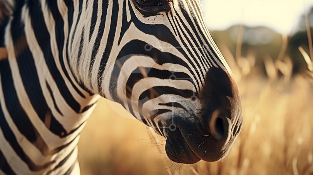 Close-up View of Zebra's Face stock photo | Creative Fabrica