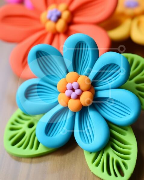Colorful Polymer Clay Flower Art stock photo | Creative Fabrica