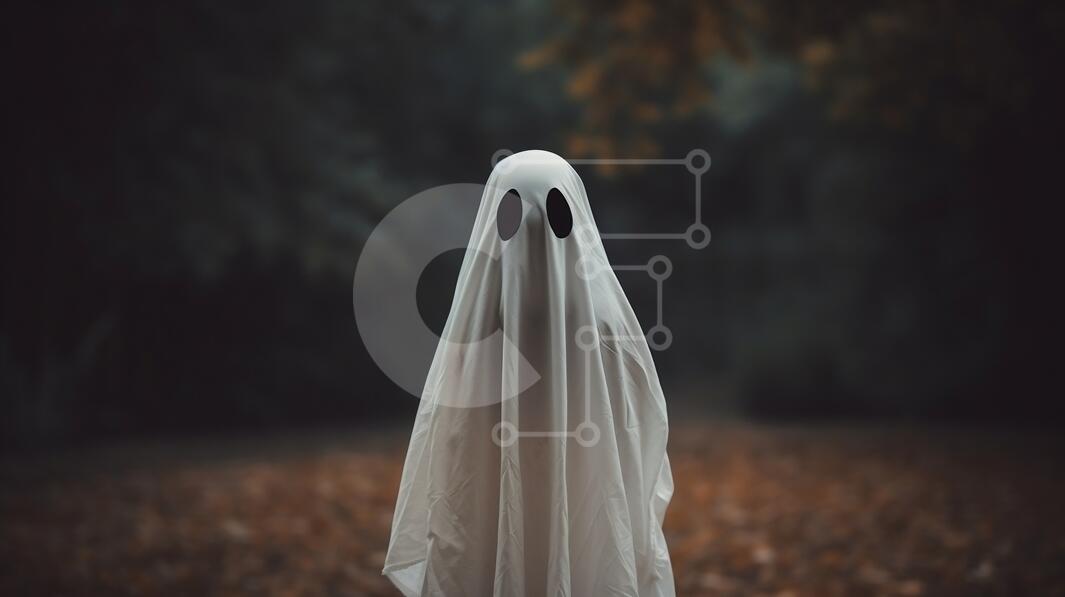 Mysterious Ghost in the Woods stock photo | Creative Fabrica