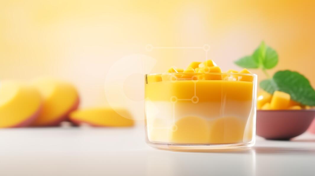 Delicious Mango Yogurt Dessert with Fresh Fruits stock photo | Creative ...