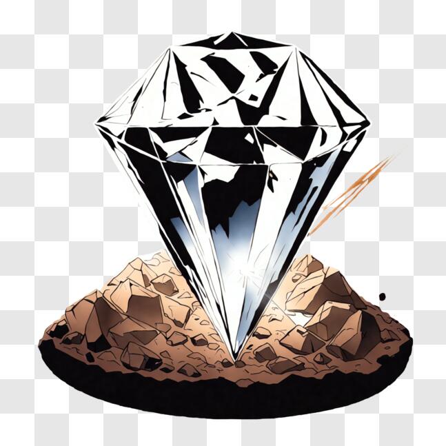 Download Broken Diamond Illustration on Rocks and Dirt PNGs Online ...