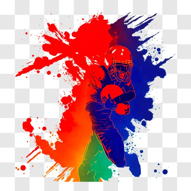 Download Football Player Running with Paint Splatters PNGs Online ...