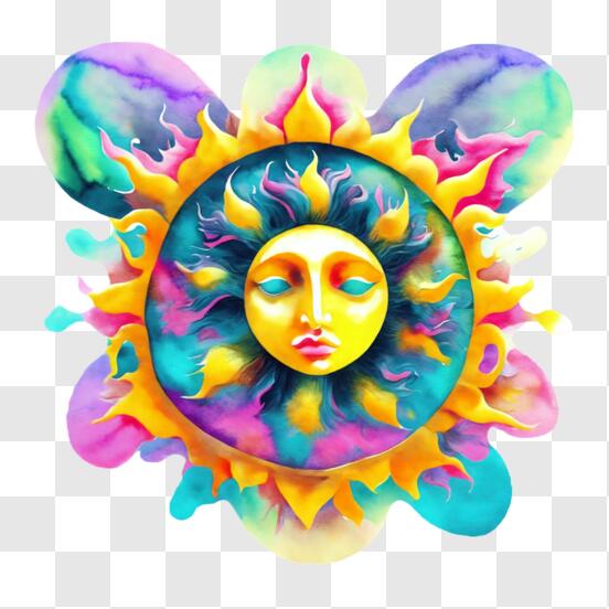 Download Bright and Colorful Sun Art PNGs Online - Creative Fabrica