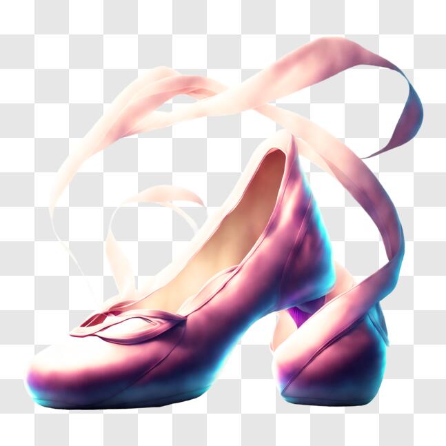 Download Pair of Pink Ballerina Shoes with Pink Ribbons PNGs Online ...