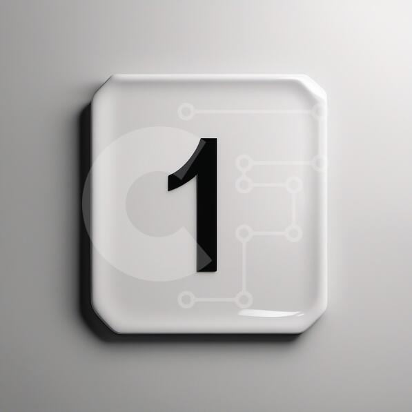 Abstract Image - White Square with Number 1 stock photo | Creative Fabrica