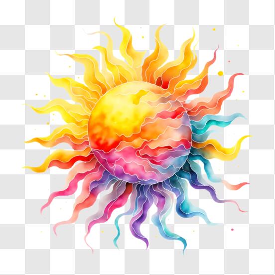 Download Bright and Colorful Sun Art PNGs Online - Creative Fabrica