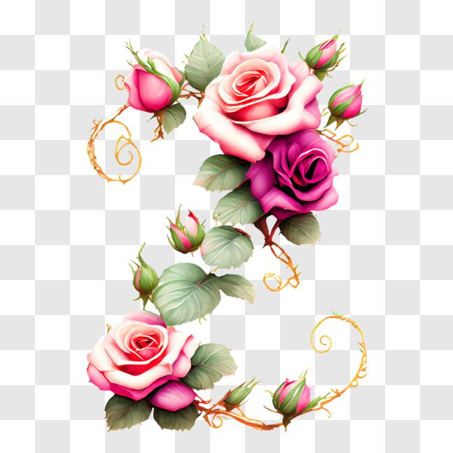 Descarga Letra S de rosa rosada PNG En Línea - Creative Fabrica