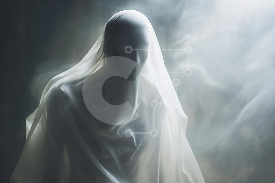 Mysterious Ghostly Figure in the Dark stock photo | Creative Fabrica