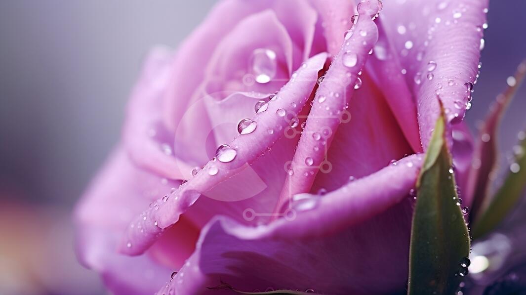 Gorgeous Pink Rose with Water Droplets stock photo | Creative Fabrica
