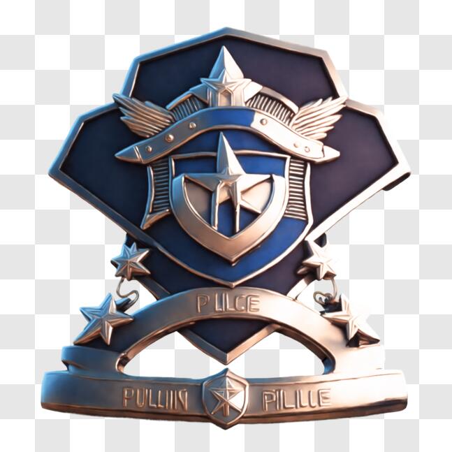 Download Blue and Silver Police Force Badge with Inscription PNGs ...