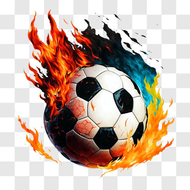 Download Fiery Soccer Ball with Flames Advertisement PNGs Online ...