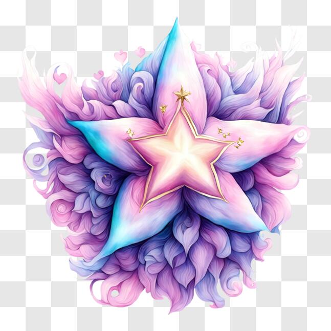 Download Abstract Flower Star in Purple, Pink, and Blue PNGs Online ...