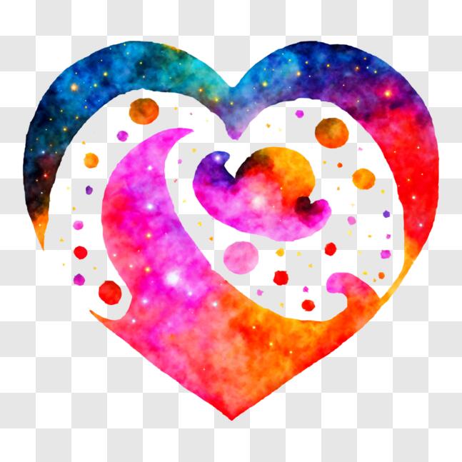 Download Colorful Galaxy Heart-Shaped Artwork PNGs Online - Creative ...