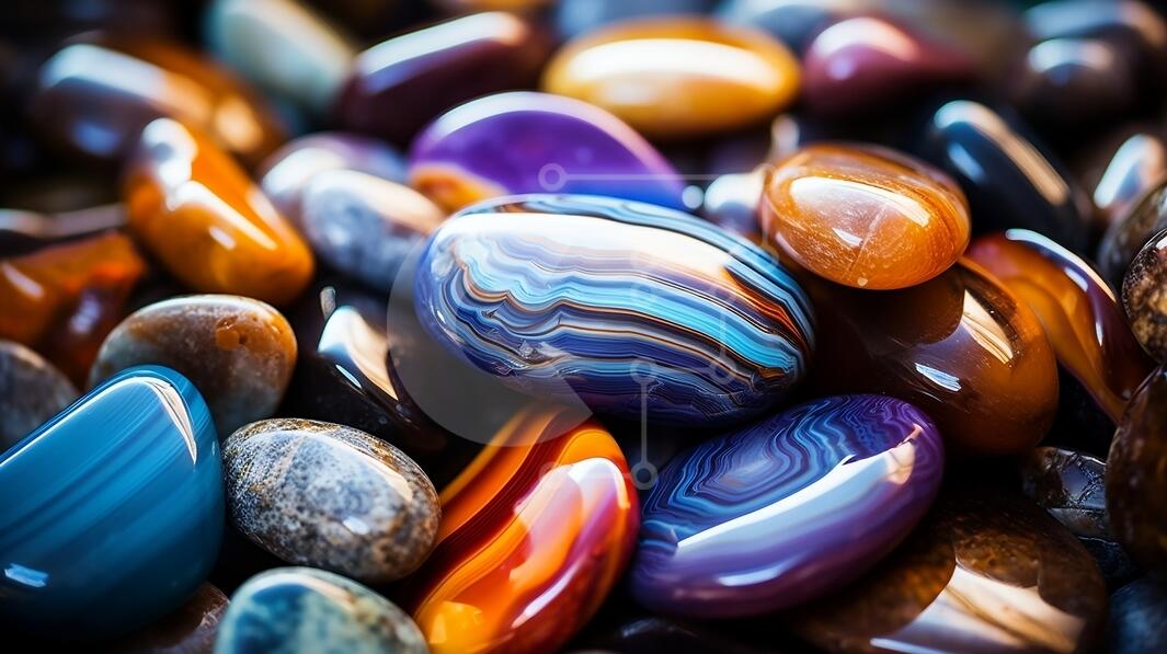 Vibrant Multicolored Rocks on the Ground stock photo | Creative Fabrica