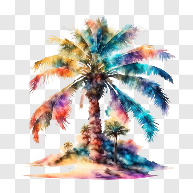 Download Colorful Painted Palm Tree Decor PNGs Online - Creative Fabrica