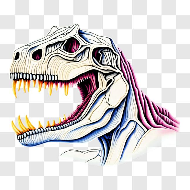 Télécharger Stylized T-Rex Head en blanc et rose PNG En Ligne ...