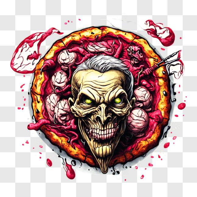 Download Undead Pizza with Skull and Zombies PNGs Online - Creative Fabrica