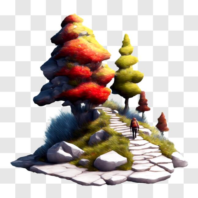 Descarga Paisaje de Isla Colorida con Camino PNG En Línea - Creative ...