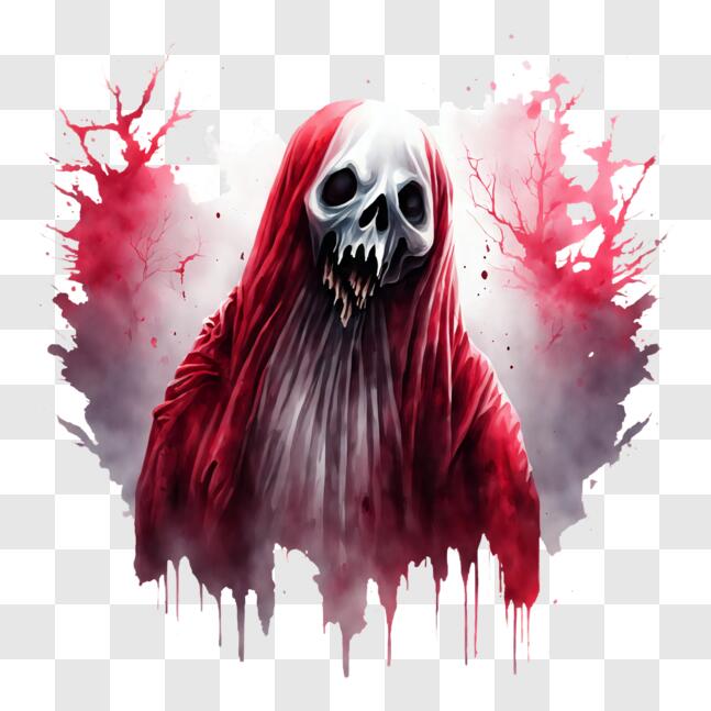 Download Creepy Red Skeleton Artwork PNGs Online - Creative Fabrica