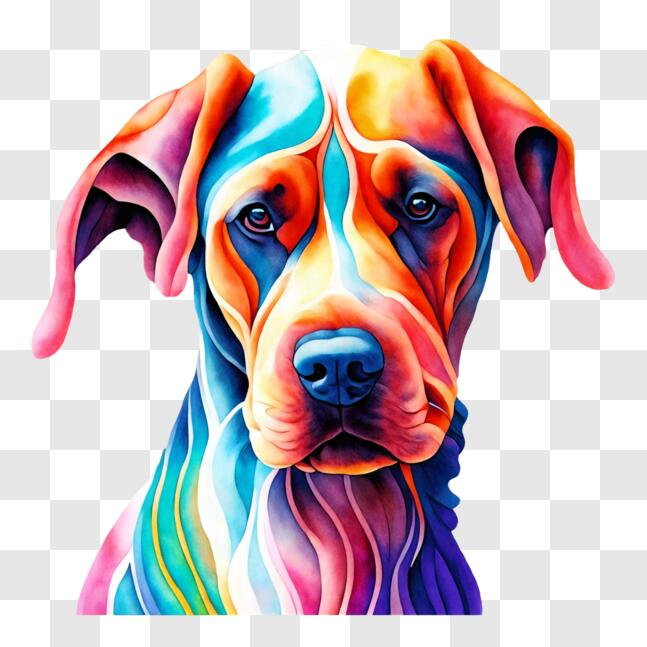 Download Colorful Abstract Dog Painting PNGs Online - Creative Fabrica