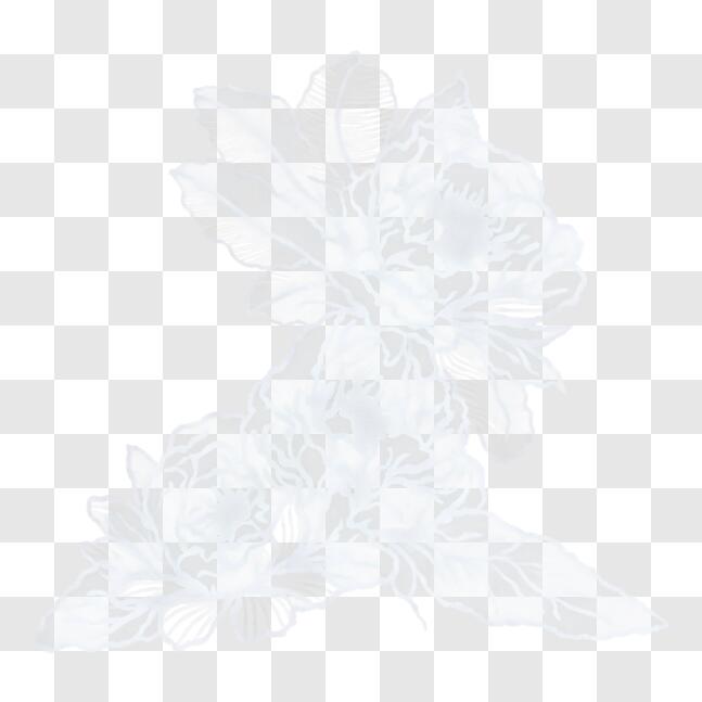 Download Abstract Floating White Paper Flowers PNG Online - Creative ...