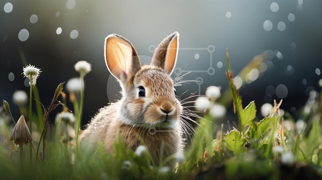 Adorable Brown Bunny in a Natural Setting stock photo | Creative Fabrica