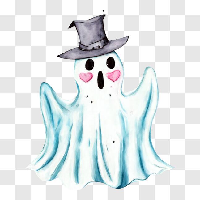 Download Cute Halloween Ghost with Heart-shaped Eyes PNGs Online ...