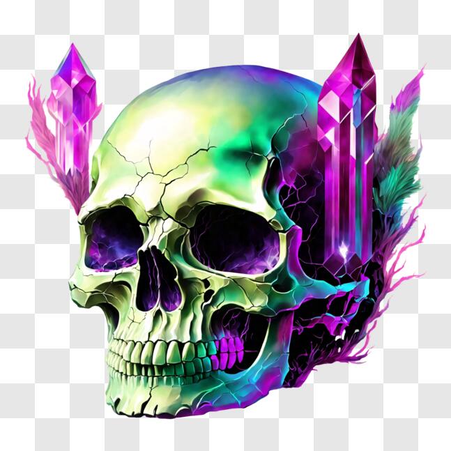 Download Glowing Crystal Skull on Dark Background PNGs Online ...