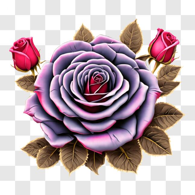 Download Purple Rose with Pink Petals in Floral Arrangement PNGs Online ...