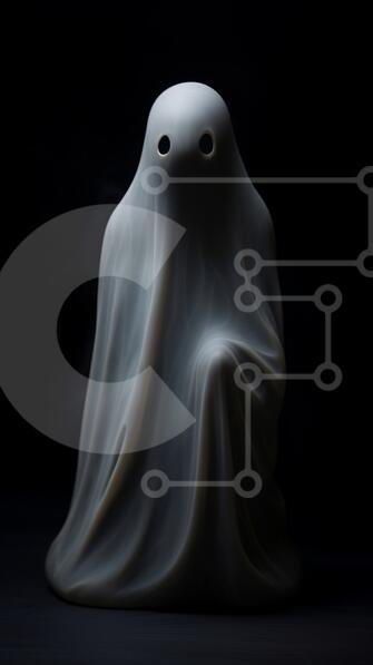 Mysterious White Ghost Figurine stock photo | Creative Fabrica