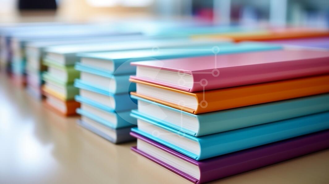 Stack of Colorful Books stock photo | Creative Fabrica