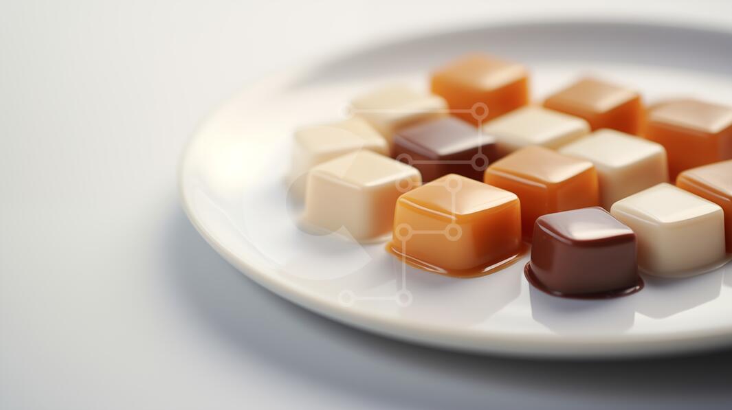Colorful Candy Cubes on a Plate stock photo | Creative Fabrica