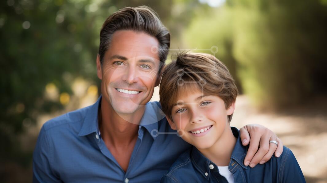 Father and Son Bonding in Nature stock photo | Creative Fabrica