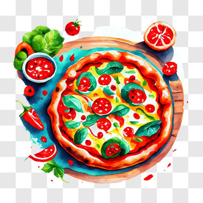 Download Delicious Pizza with Fresh Ingredients PNG Online - Creative ...