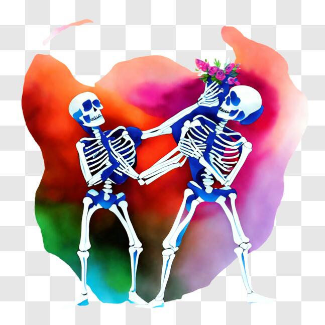 Download Colorful Skeleton Wrestling Match PNGs Online - Creative Fabrica