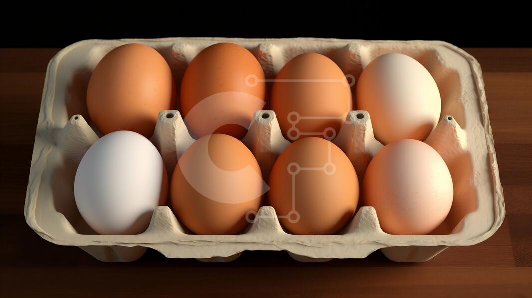 Box of Eggs with Brown and White Eggs stock photo | Creative Fabrica