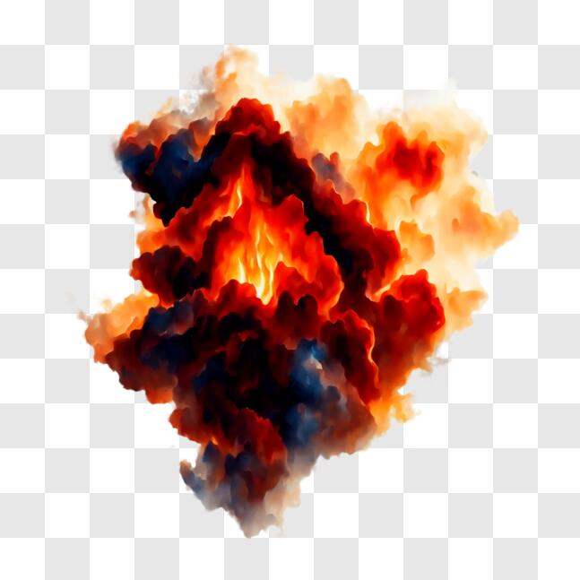 Download Explosion Abstract Art in Red, Orange, and Blue PNGs Online ...