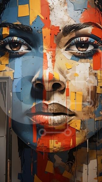 Colorful Face Portrait - Beauty and Fashion stock photo | Creative Fabrica