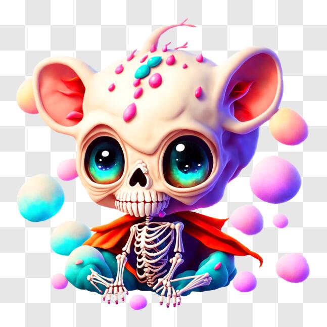Download Cartoon Skeleton Character with Grin and Cape PNGs Online ...