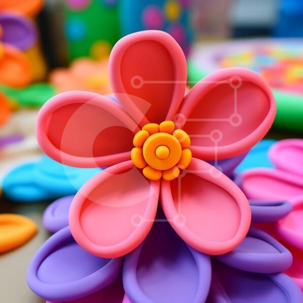 Colorful Plastic Flower stock photo | Creative Fabrica