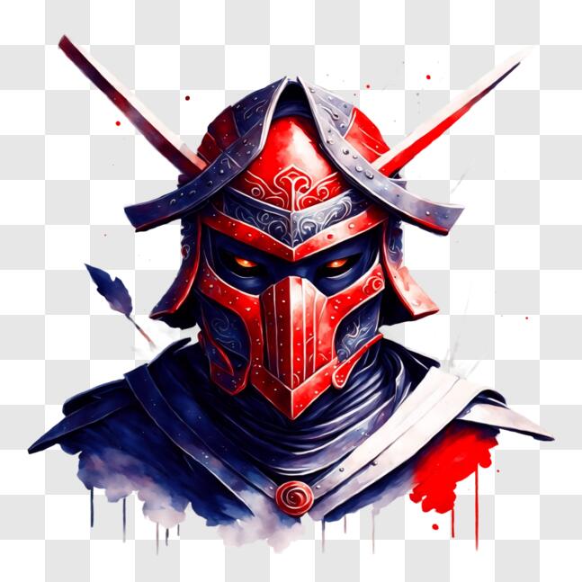 Download Samurai Helmet with Swords and Red Paint PNGs Online ...