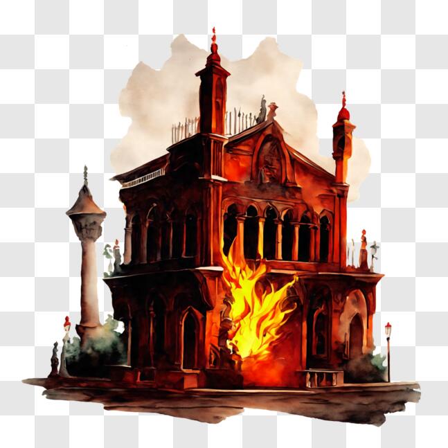 Download Building on Fire PNGs Online - Creative Fabrica