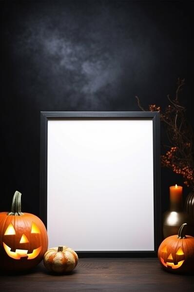 Download Halloween Party Frame with Pumpkins and Candles Mockups Online ...
