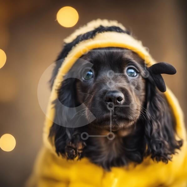Cute Dog in Bee Costume stock photo | Creative Fabrica