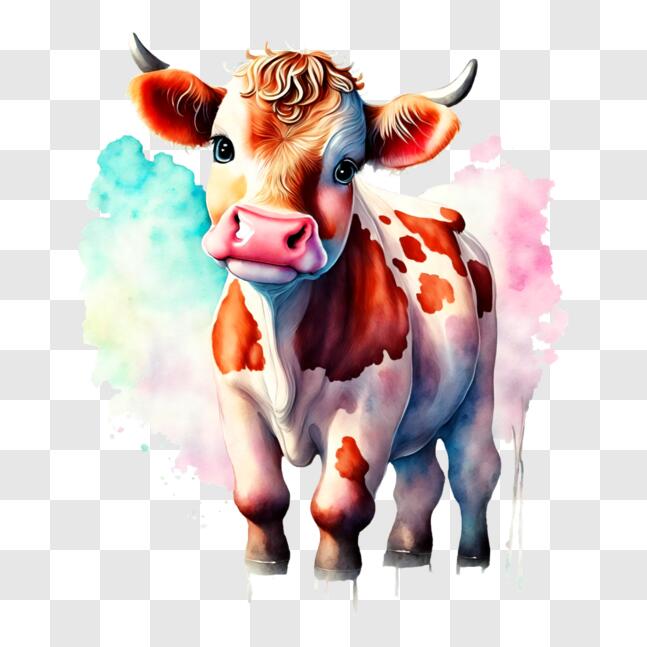 Descarga Vaca Pintada Amigable y Juguetona con Salpicaduras de Colores ...