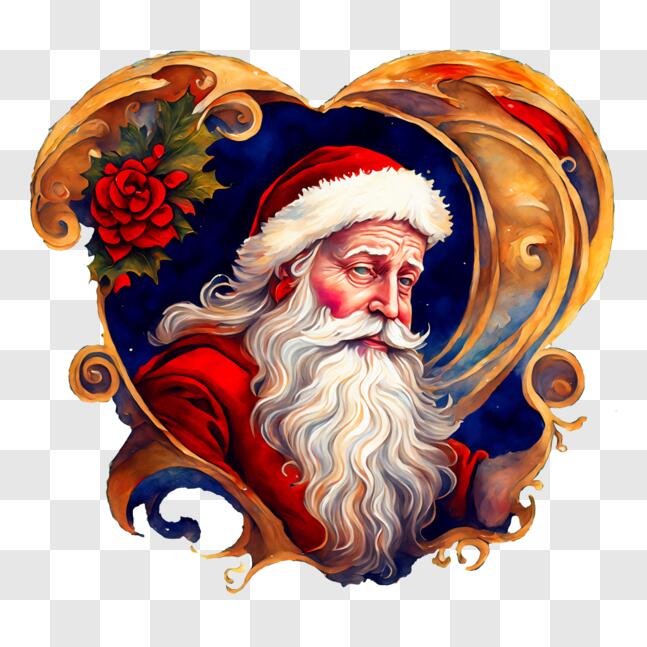 Download Heart-shaped Santa Claus Ornament PNGs Online - Creative Fabrica