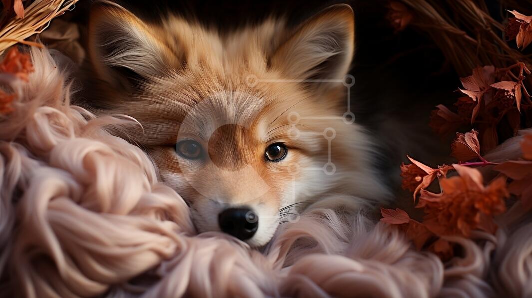 Cute Red Fox Sleeping in Nature stock photo | Creative Fabrica