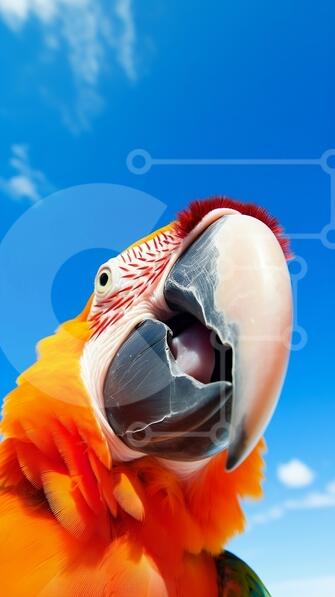 Vibrant Parrot with its Beak Open stock photo | Creative Fabrica